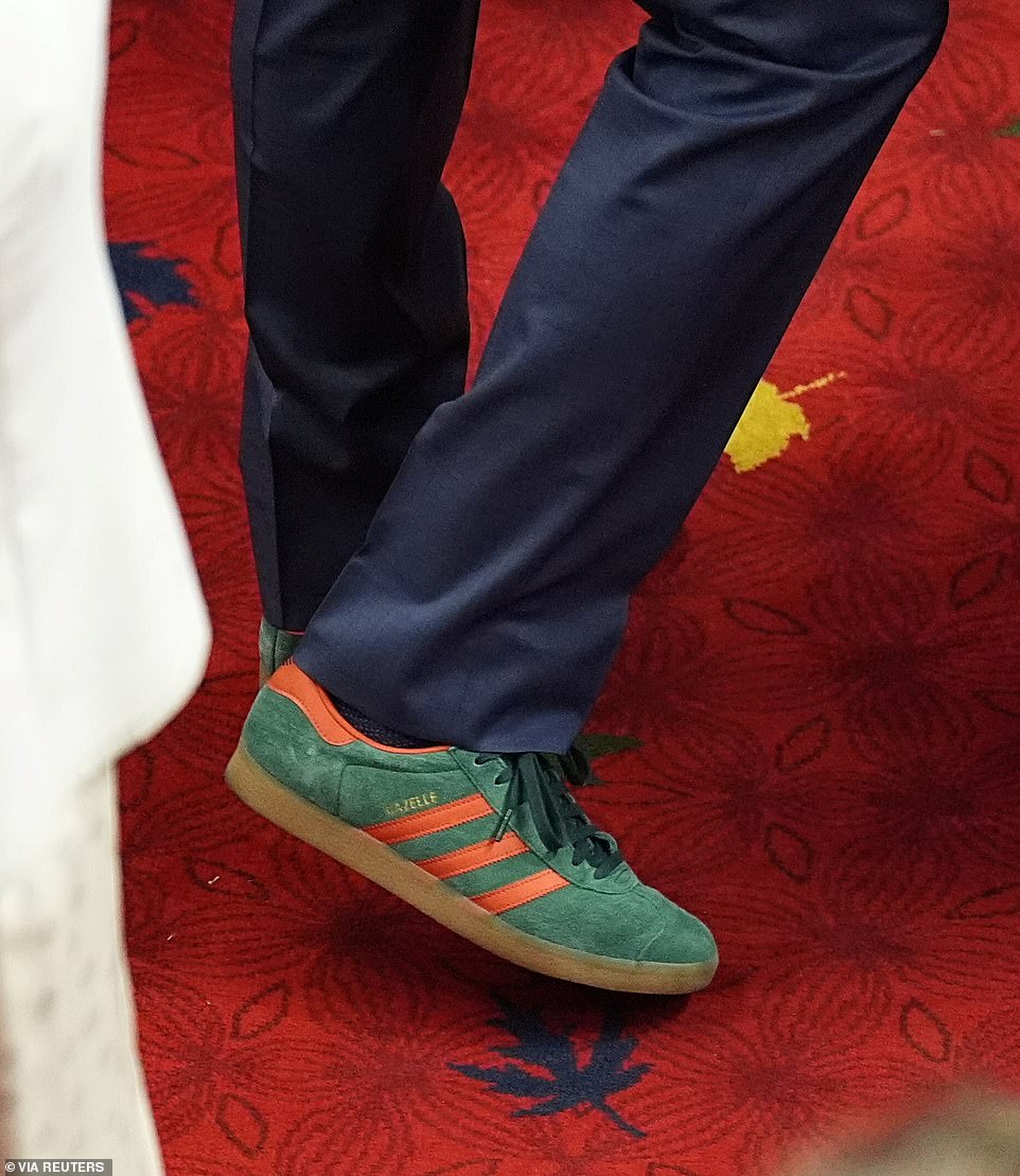 Outrage at Trudeau's footwear for royal visit