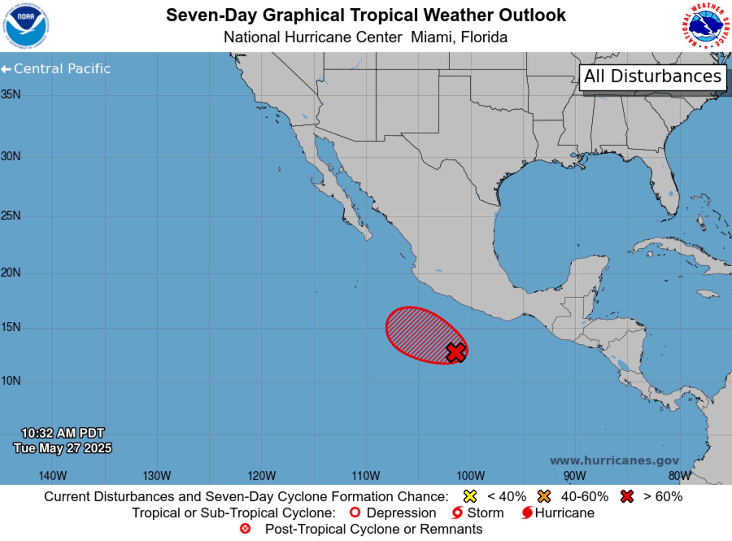 Tropical storm path as forecast shows it's expected to form this week
