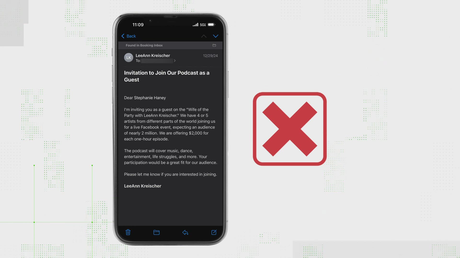 Scam emails claiming to be from popular podcasts promise payment for ...