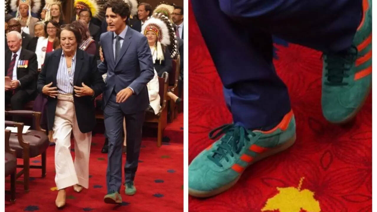 Justin Trudeau's funky shoes at King Charles' speech draw flak, Royal ...