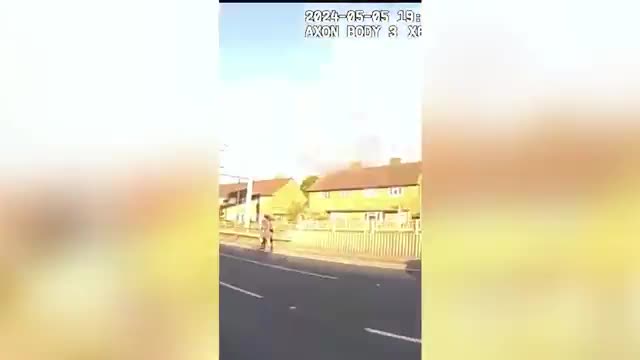Watch: Dramatic moment police chase suspect down dual carriageway on foot