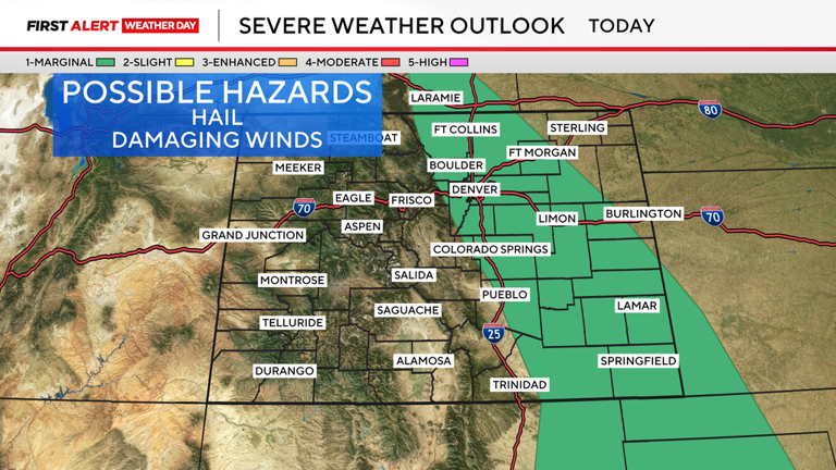 Strong to severe storms possible in Denver and along the I-25 Corridor