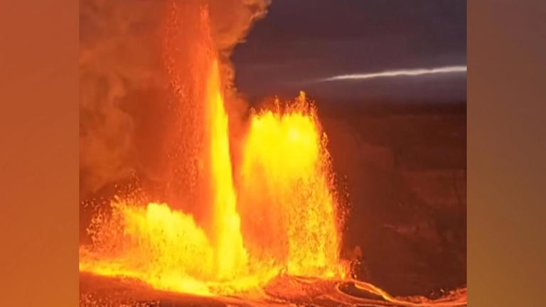 Hawaiian volcano shoots lava to height of Empire State Building