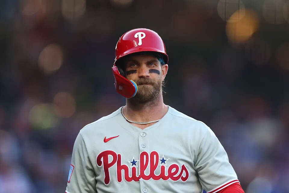 Injury scare for Bryce Harper after hit-by-pitch on elbow, x-rays show ...
