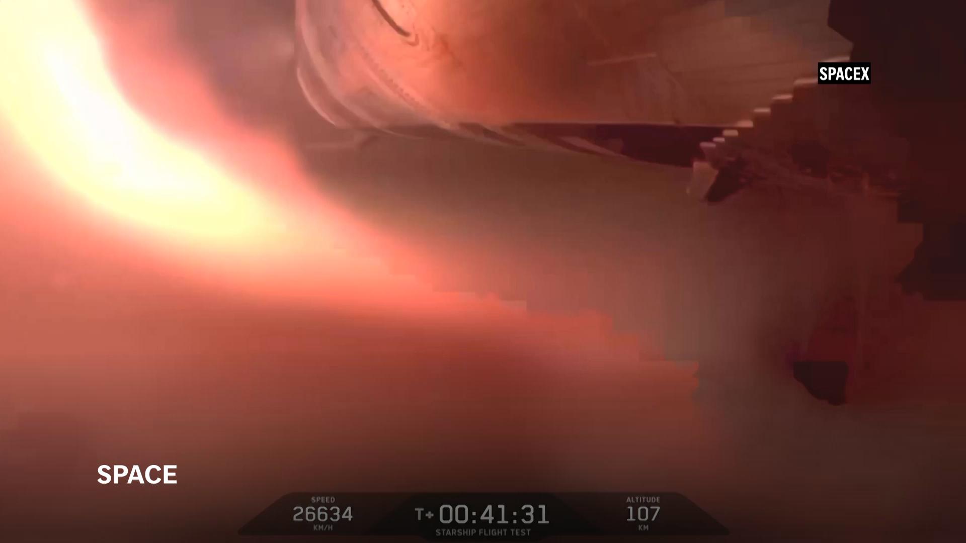 A SpaceX ship encounters extreme heat during its reentry into Earth's ...