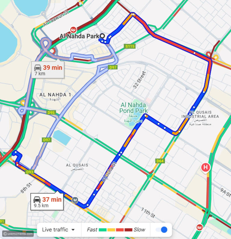 Monday May 28th: 7am Traffic from Sharjah to Dubai