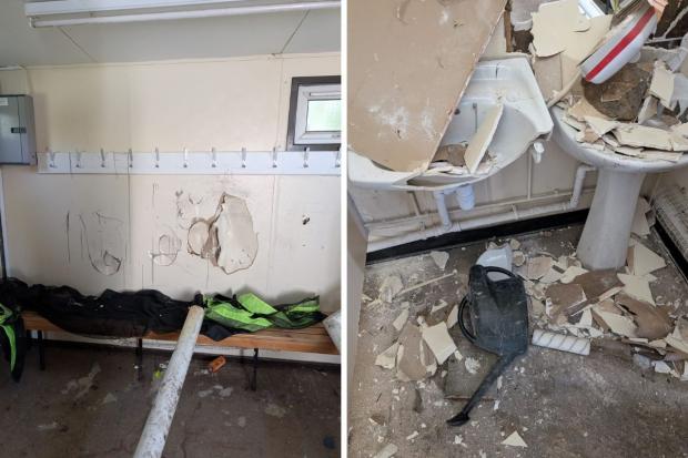 Ceiling pulled down and walls smashed as vandals target football club ...