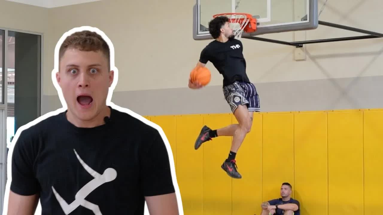 (361) 50.5 inch vertical jump shocks hoopers! basketball dunking & training