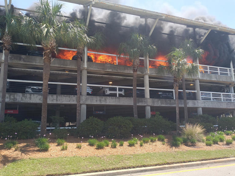 Newly released drone video shows fire at Jacksonville International ...