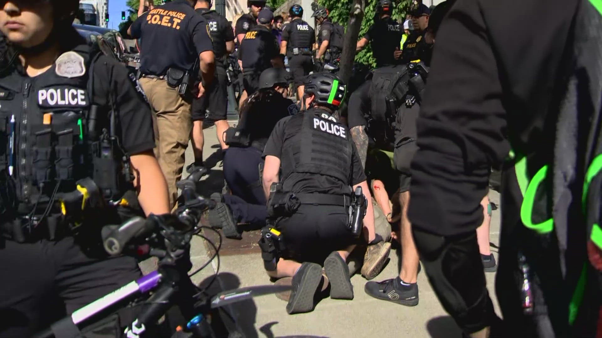 Rally draws protesters outside Seattle City Hall