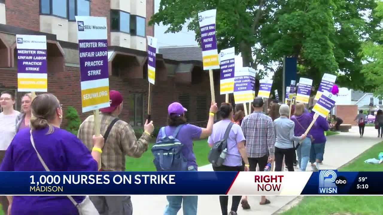 Nurses on strike at Madison's Meriter Hospital