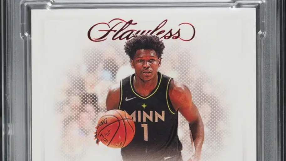Anthony Edwards 2020 Panini Flawless Rookie Auto Ruby Sells For Thousands