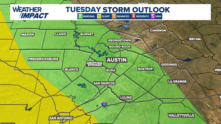 Scattered strong storms possible Tuesday night; especially in the Hill ...