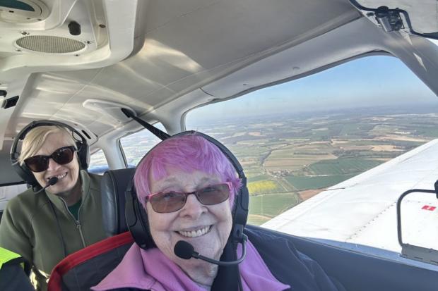 Basingstoke woman, 94, fulfills dream of flying a plane