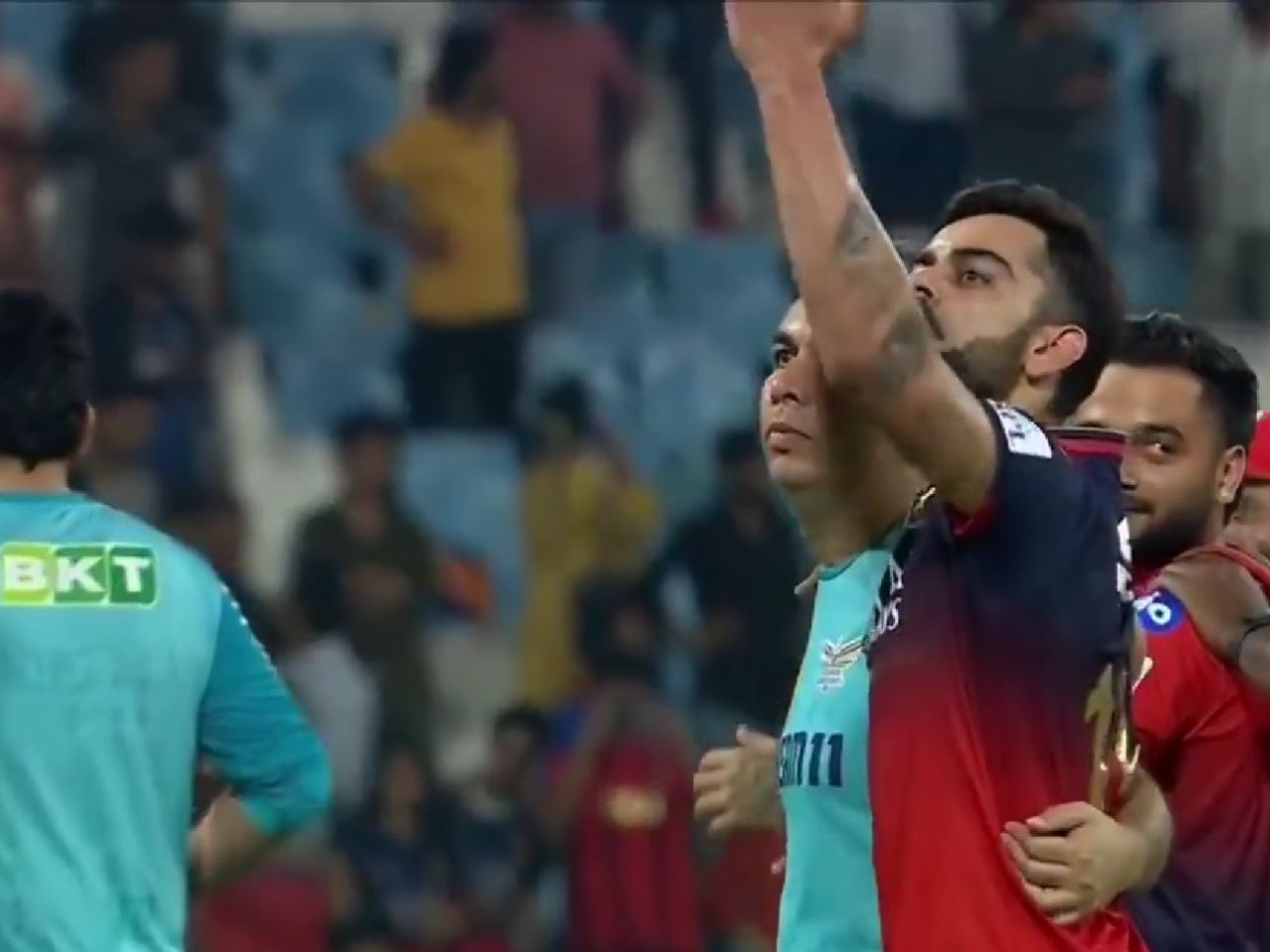 WATCH: Virat Kohli blows flying kiss to wife Anushka Sharma after RCB's thrilling win against LSG