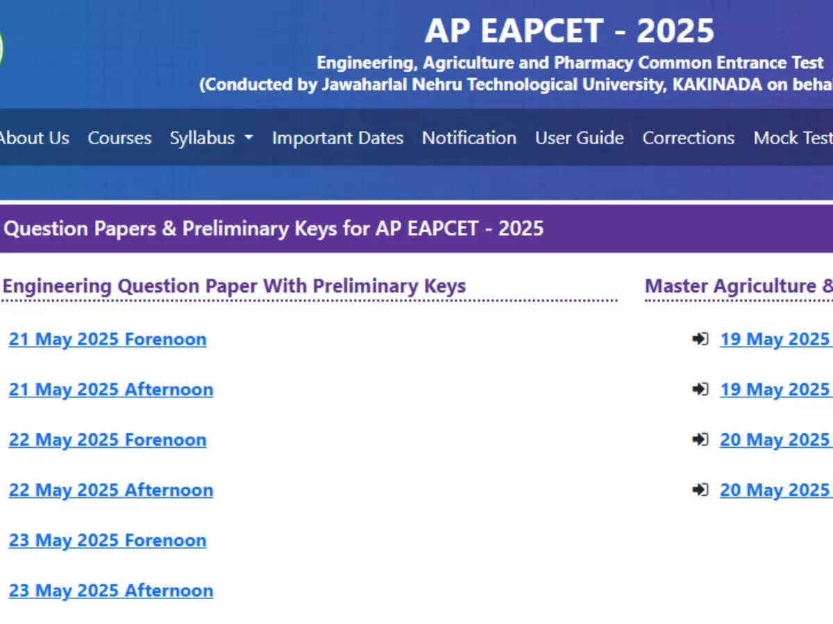 AP EAMCET 2025 Answer Key out at cets.apsche.ap.gov.in: Check how to ...