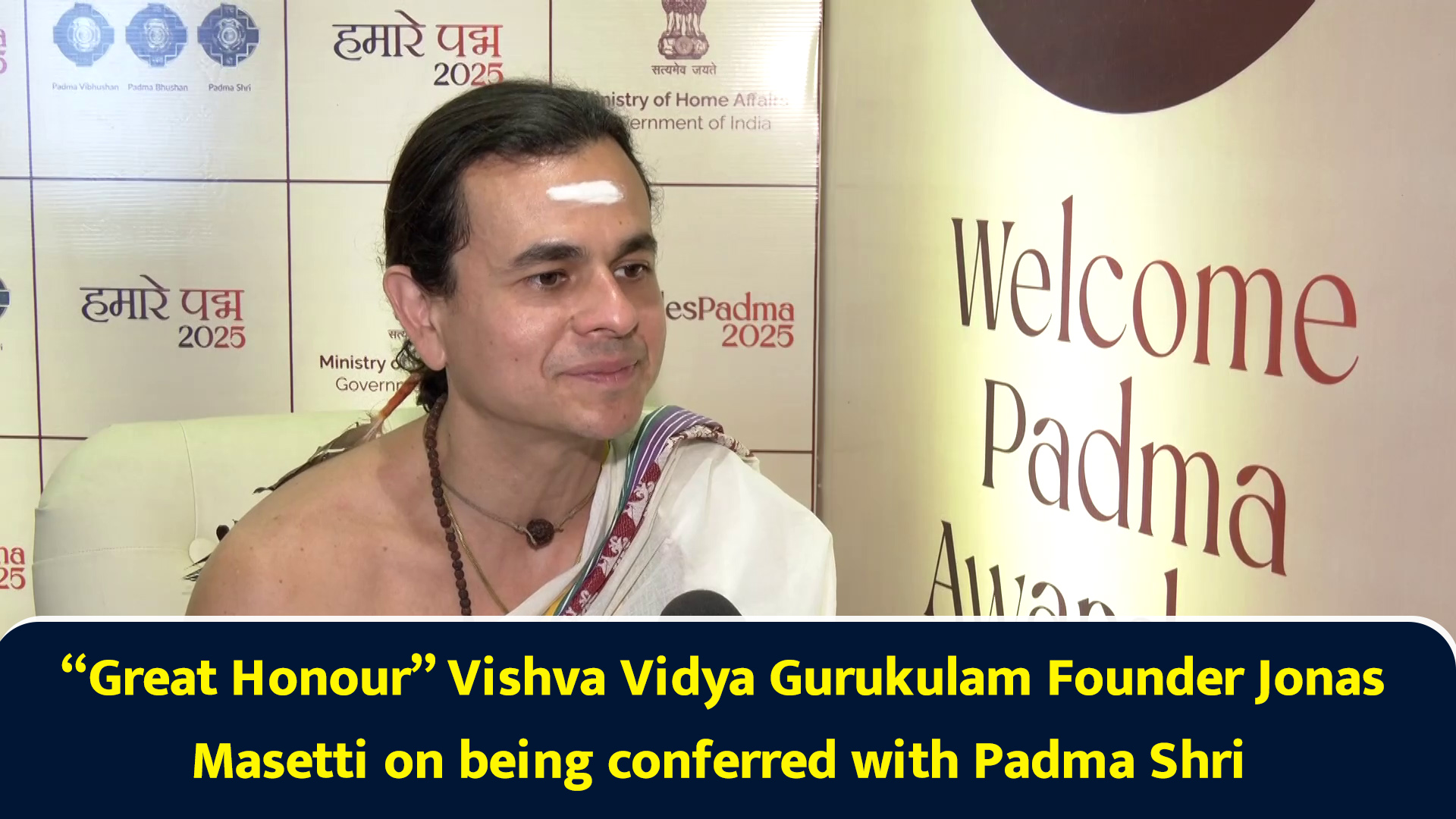 “Great Honour” Vishva Vidya Gurukulam Founder Jonas Masetti on being ...