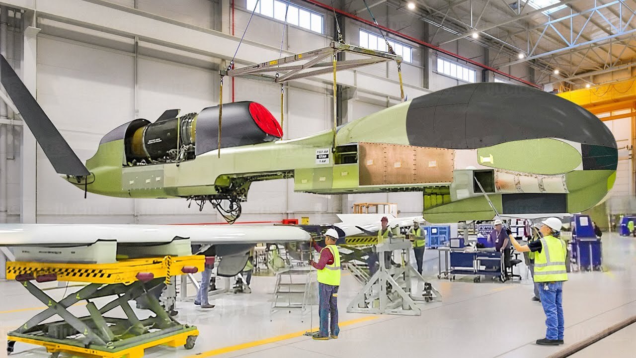 Inside the construction of the US 220 million spy drones in a large factory