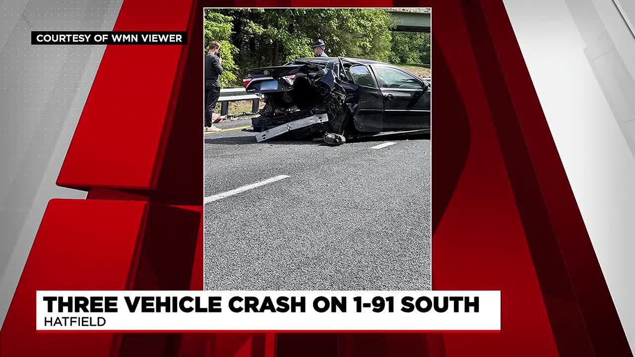 Crews respond to 3 vehicle crash on I-91 south in Hatfield