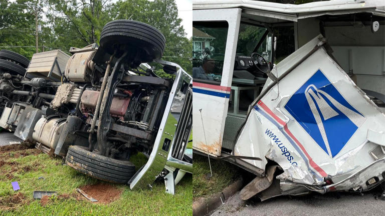 USPS, septic truck involved in scary Gaston County wreck: See photos here