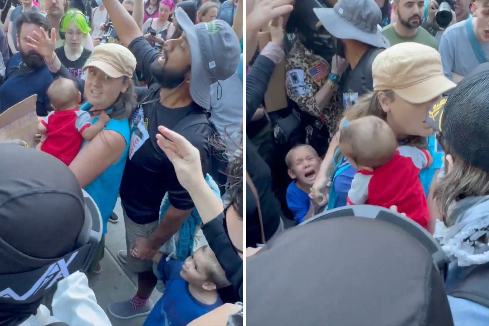 Woke mob accosts mother holding baby at Christian group rally outside ...