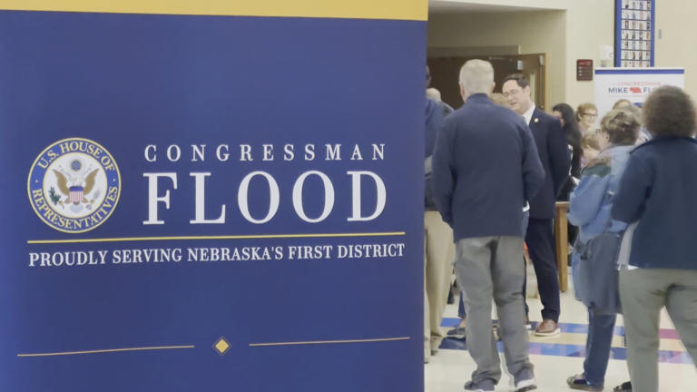 Rep. Mike Flood fields fiery crowd in Seward at town hall event