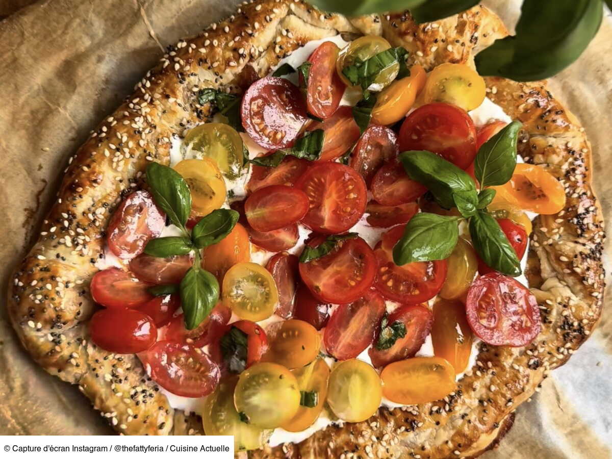 Tarte tomate-burrata : la recette délicieuse avec une croûte fourrée à ...