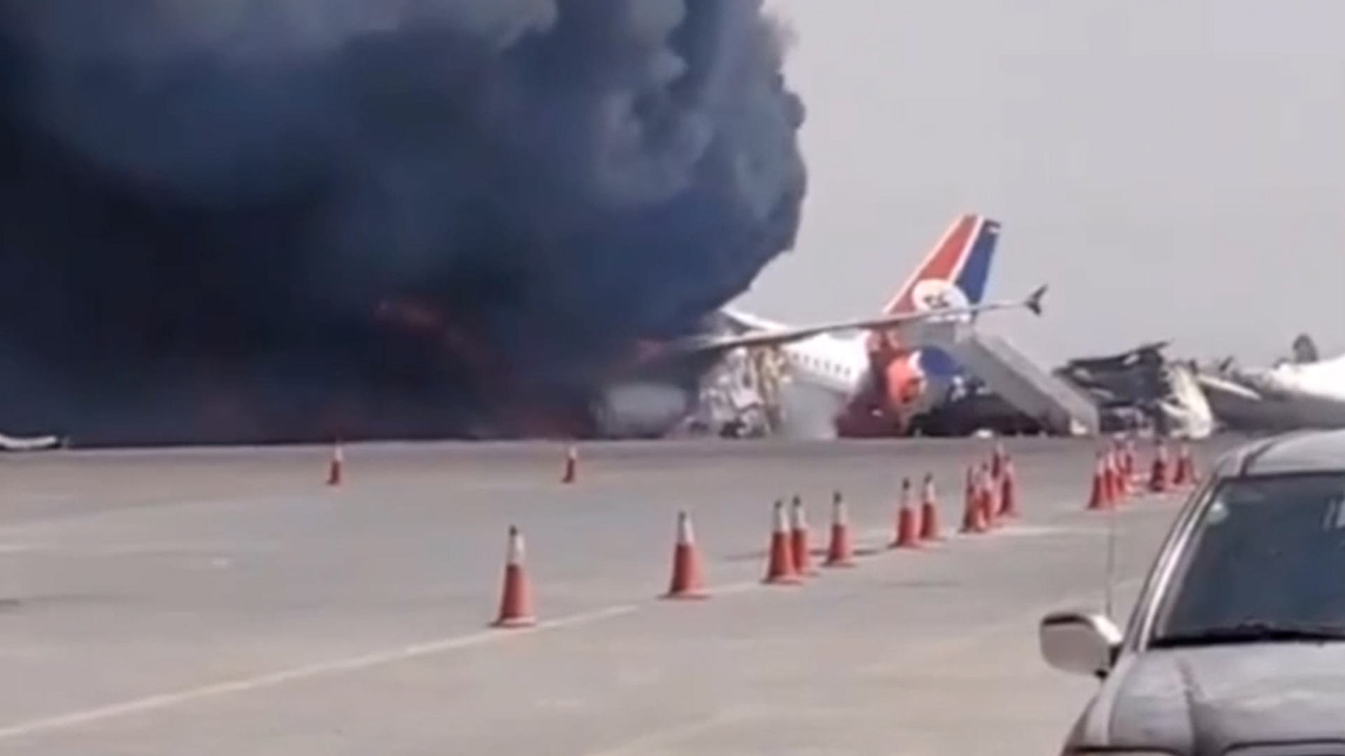 Plumes of smoke rise from burnt airplanes after Israeli airstrikes hit ...