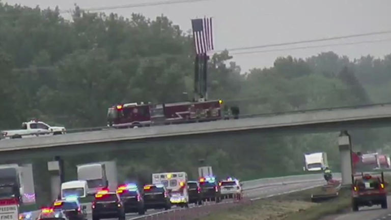 First responders line roads as body of killed deputy returned to Morrow ...