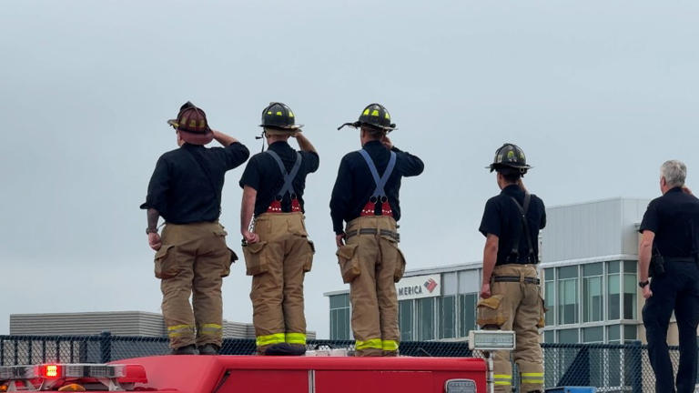 First responders line roads as body of killed deputy returned to Morrow ...