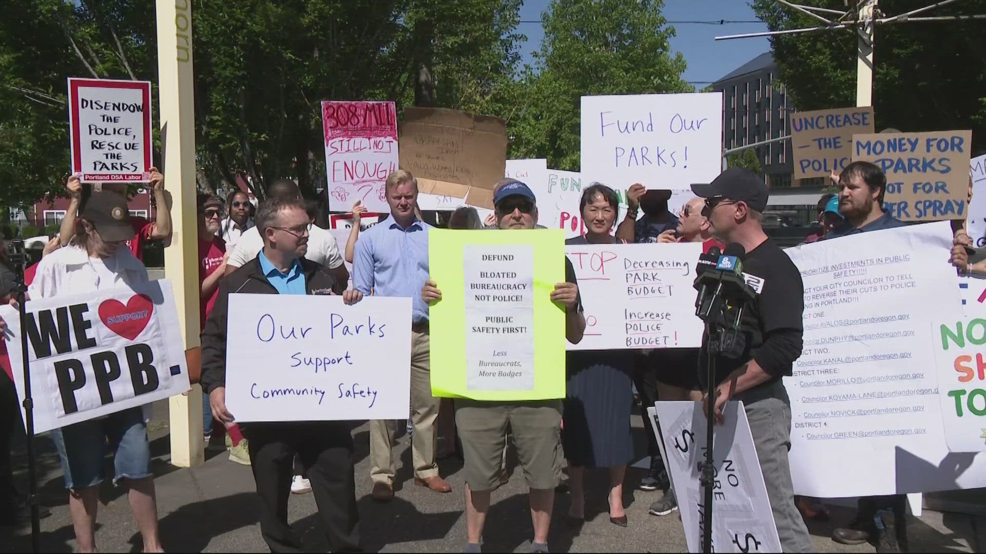 Dueling Portland protests for police and parks funding devolve into ...