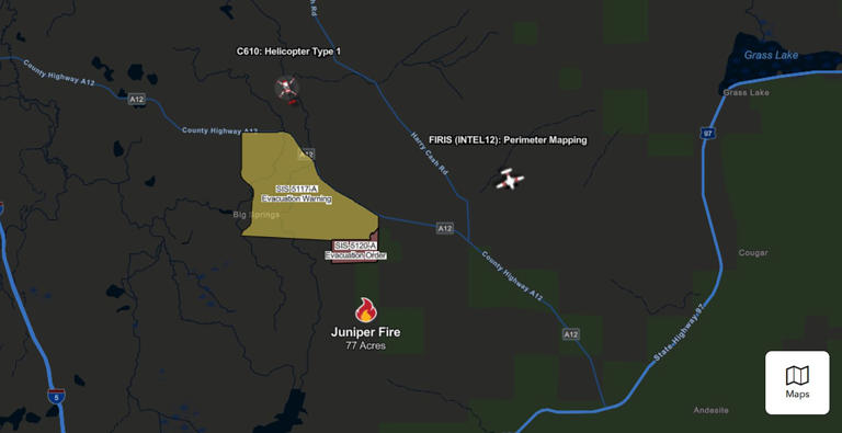Juniper Fire north of Mount Shasta forces evacuations, threatens structures
