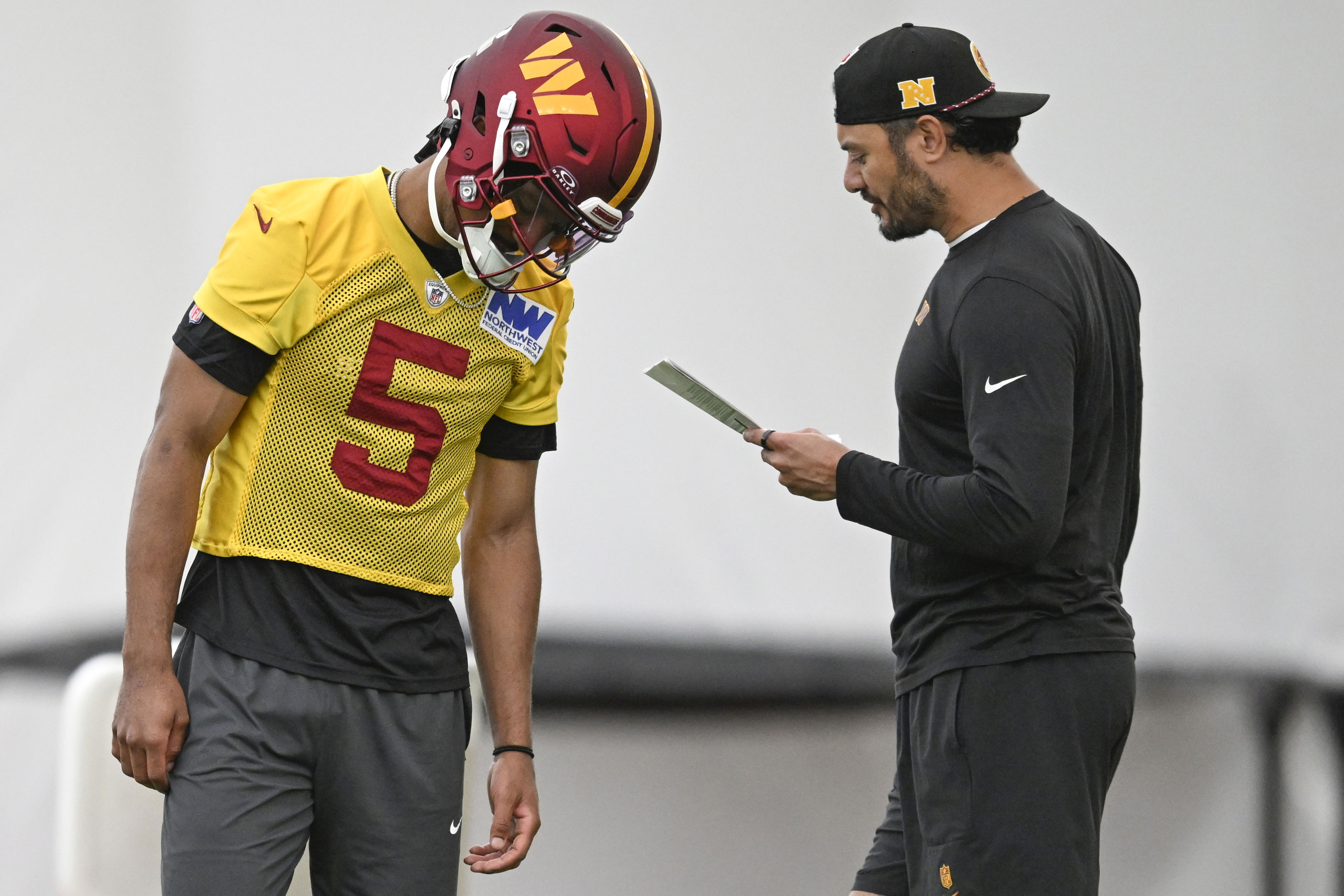 Jayden Daniels looks a little thicker, but he’s focused on his mind