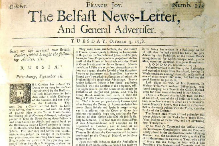 Three centuries of News Letter history online as new digital archive of world's oldest English ...