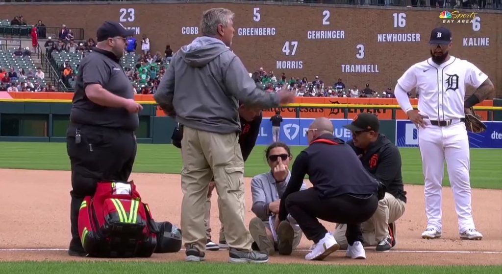 Cameras catch MLB grounds crew member's frustrated moment