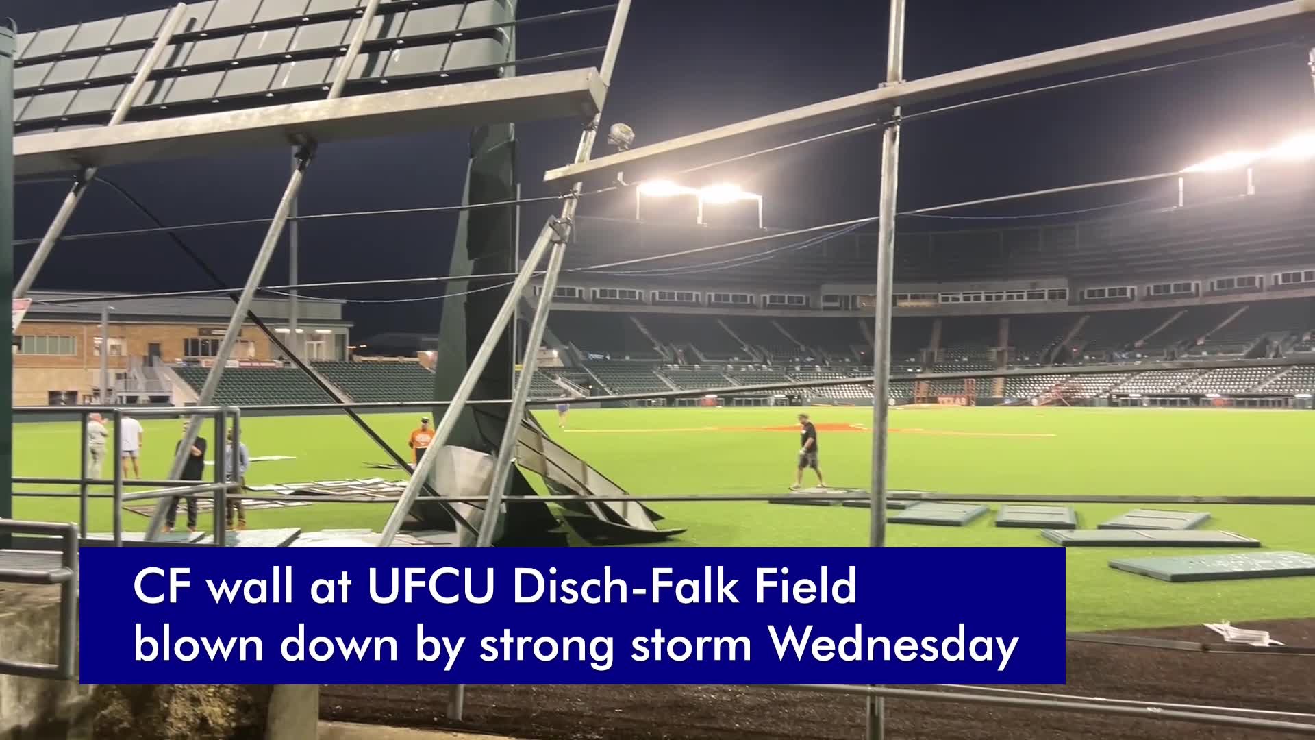 Storm blows CF fence over at UFCU Disch-Falk Field days before NCAA ...