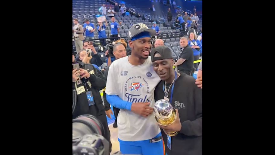 Shai-Gilgeous Alexander Hilariously Calls Out Dad for Holding MVP Trophy