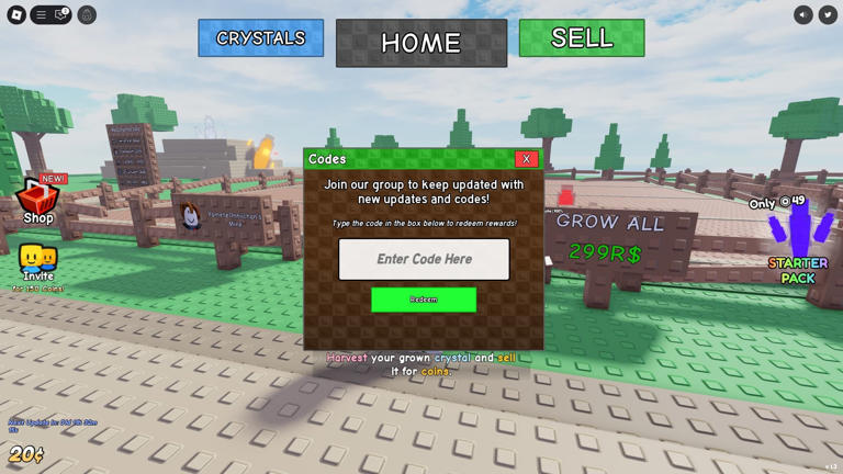 Grow crystals codes (June 2026)