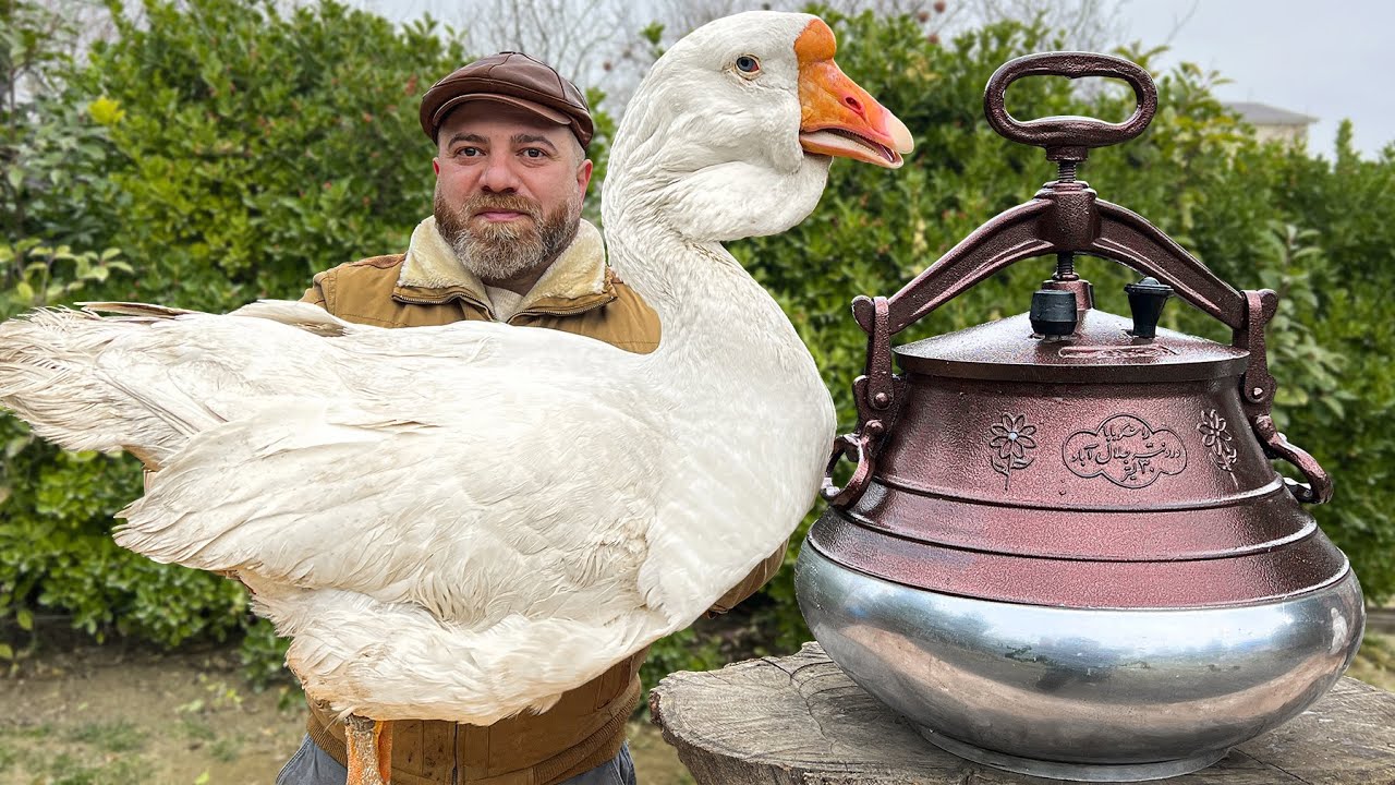 Giant Goose Cooked in a Traditional Afghan Cauldron