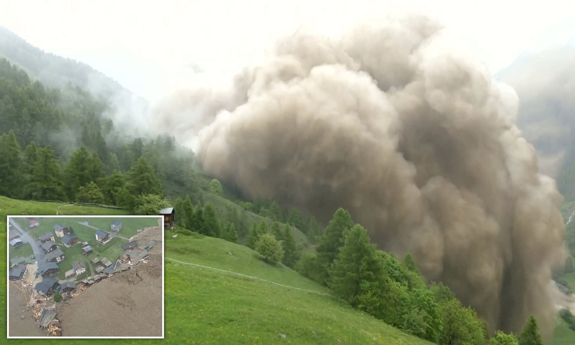 Astonishing new footage shows the moment Swiss village is buried by ...