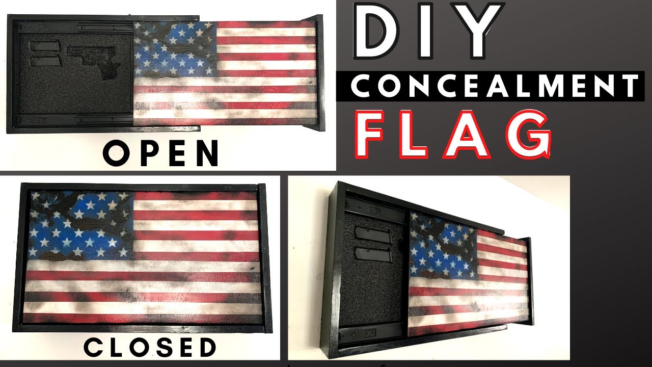 Build a wooden flag concealment cabinet