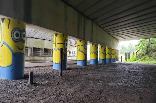 ‘Lancashire Banksy’s’ Minion art that appeared under bridge ‘goes viral’