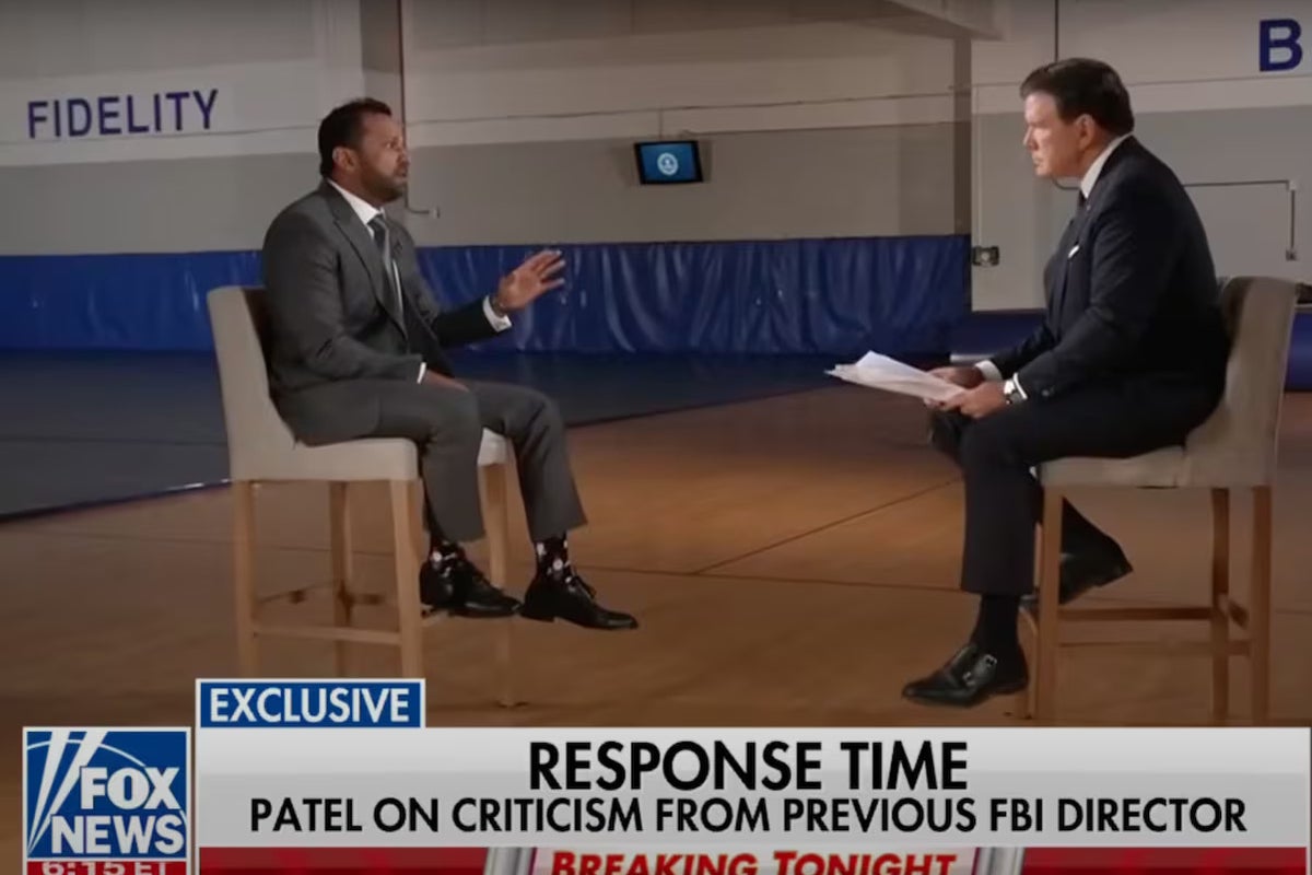 Social media howls over Kash Patel’s way-too-big chair in interview