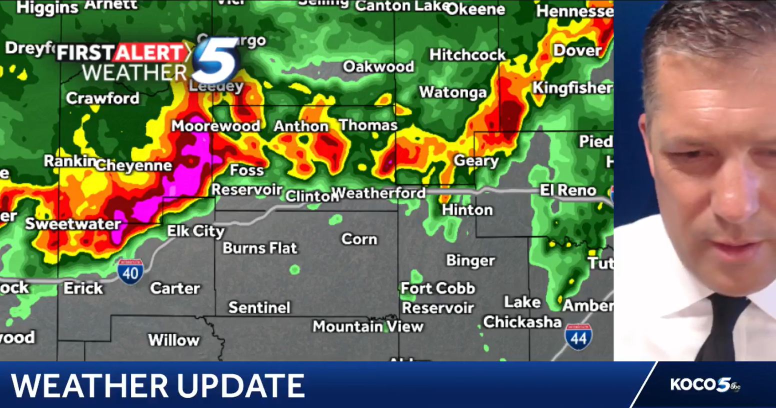 Storms continue to track across Oklahoma Thursday morning