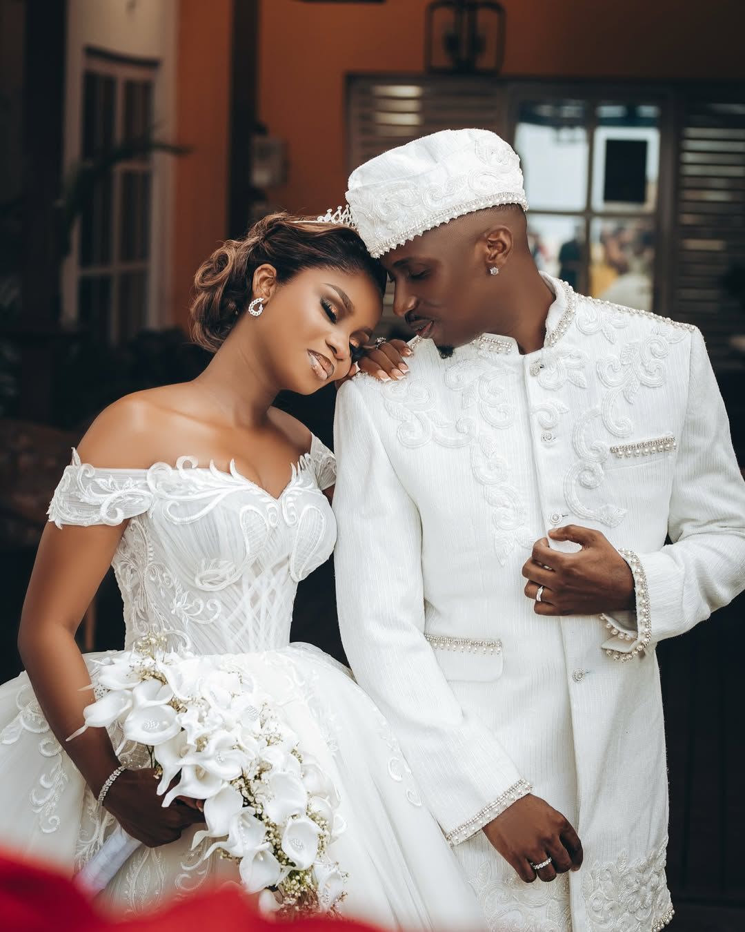 Reactions as Juma Jux gifts Priscilla Ojo Range Rover as a wedding gift