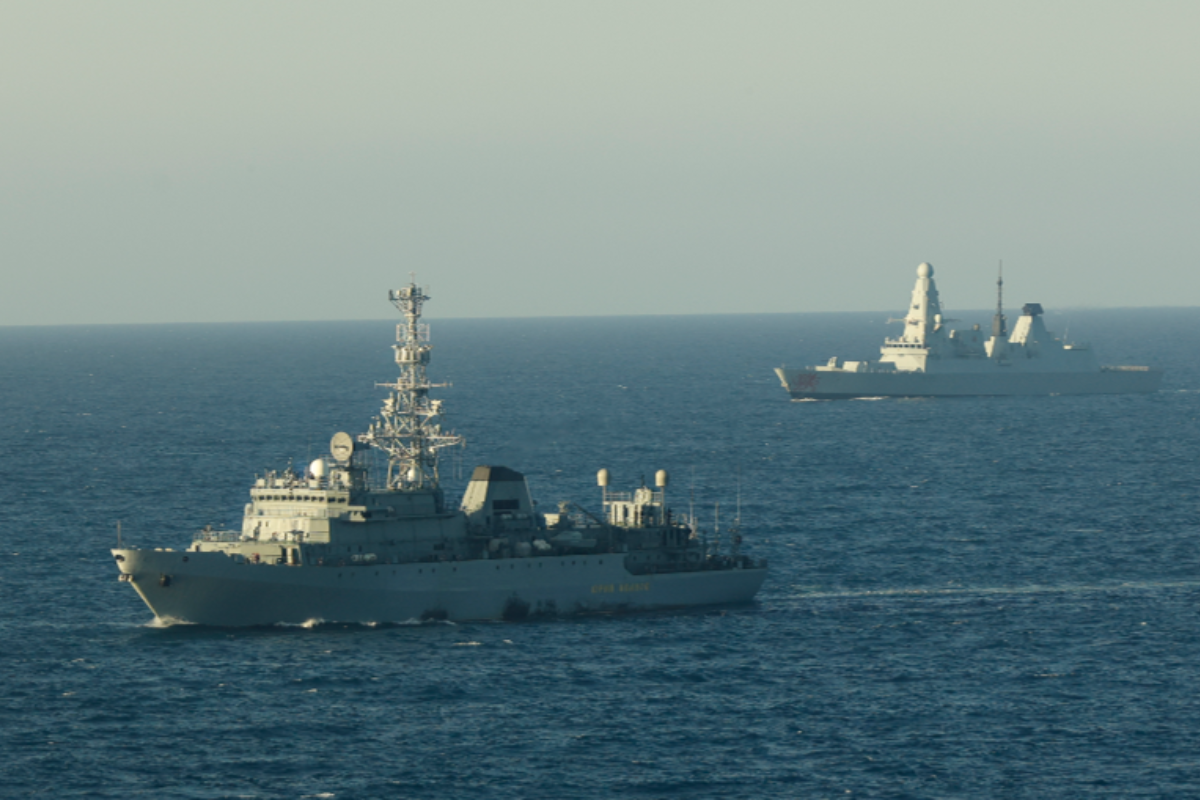 Royal Navy: Vigilant HMS Dragon stalks Russian spy ship as Portsmouth ...