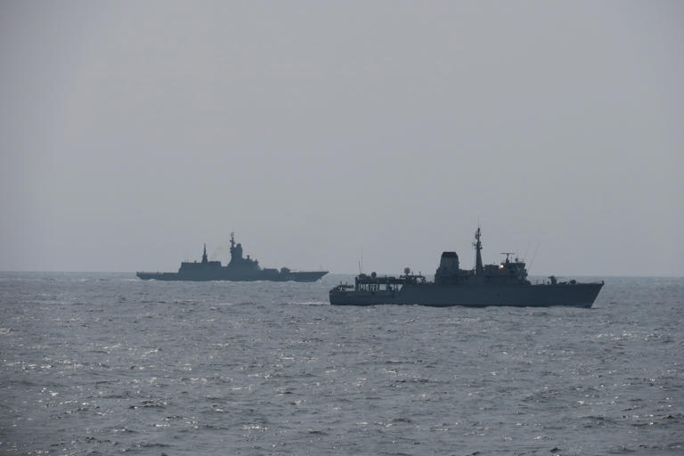 Russian vessels in UK waters tracked by Royal Navy for second time this ...