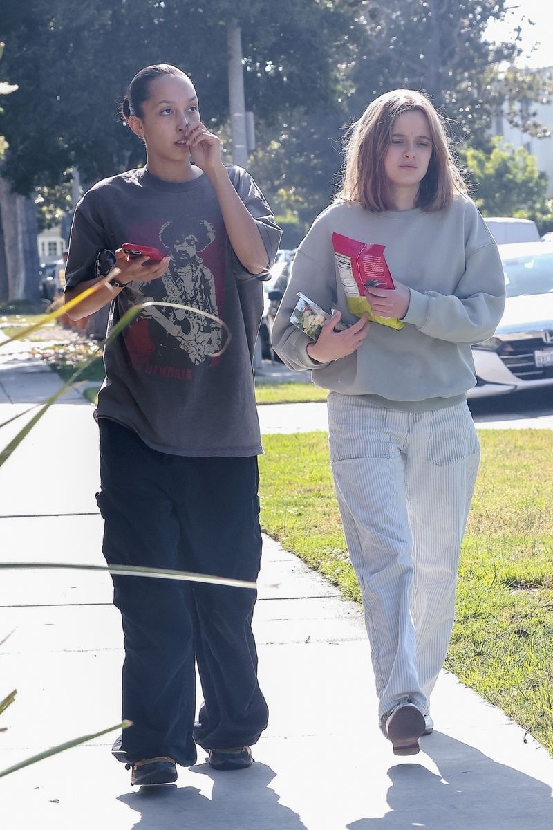 Shiloh Jolie enjoys a shopping spree with Keoni Rose in coordinated outfits