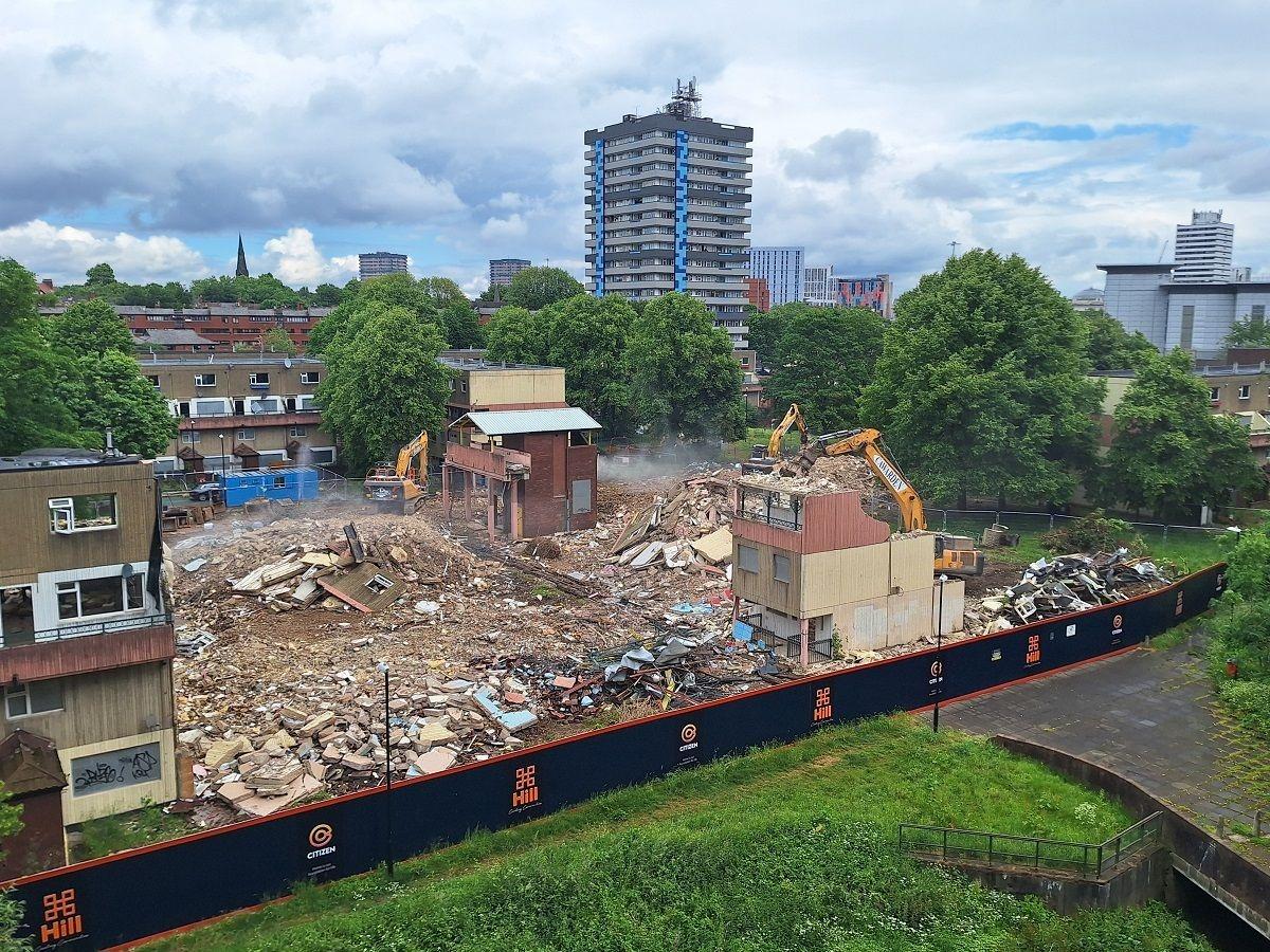 Demolition work progresses at Spon End in Coventry