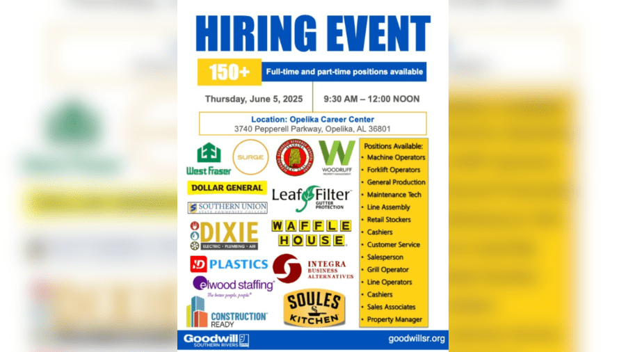 Over 150 jobs available at upcoming hiring event